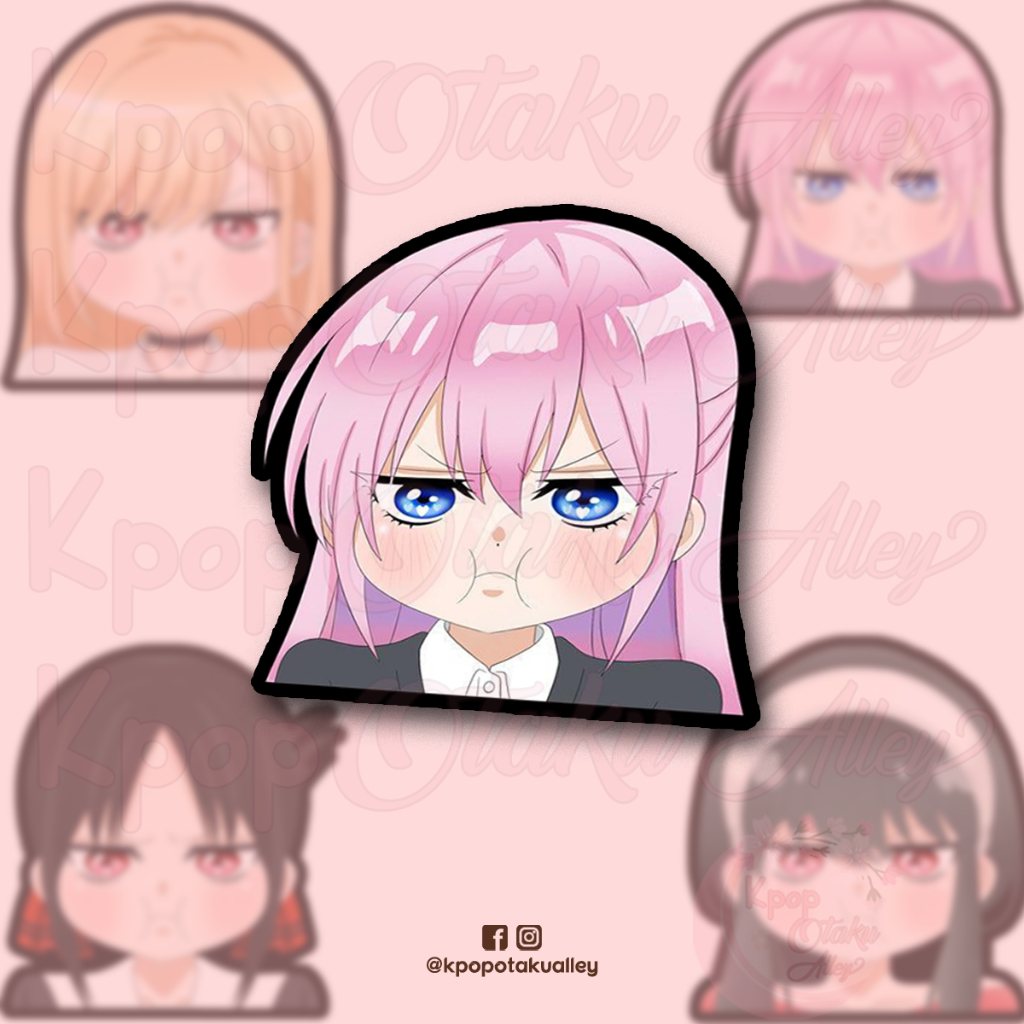 Waifu Anime Chibi Pout - Peeker Sticker | Kpop Otaku Alley Stickers ...