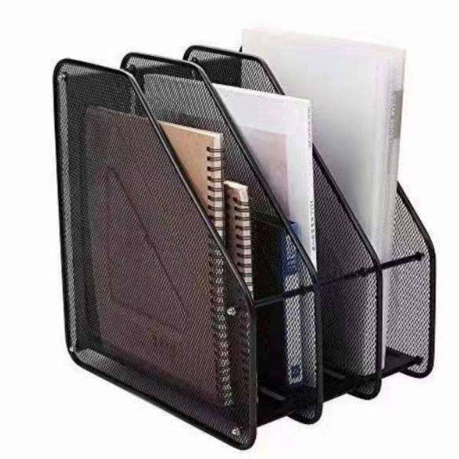 Wire Mesh 3 Tier File Frame Desktop File Bar Magazine Book Rack ...