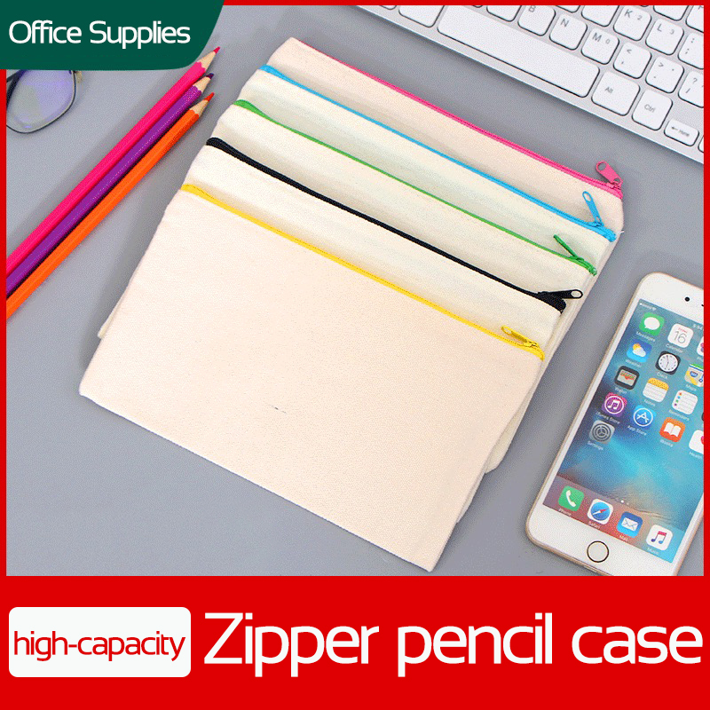 Creative Zipper Pen Bag Large Blank Student Korean Creative Storage ...