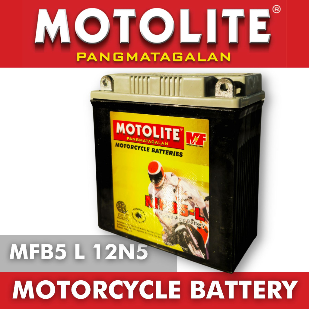 Motolite Motorcycle Battery MFB5L-12N5 | Shopee Philippines