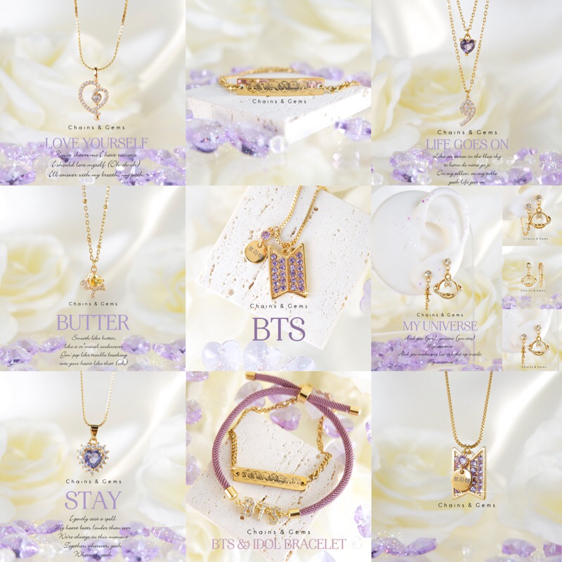 KPOP | BTS Inspired Necklaces, Bracelets, & Earrings | NO Box Included ...