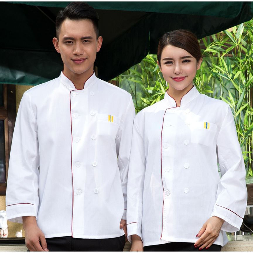 Chef Uniform Chef Uniform long-sleeved Hotel Restaurant Kitchen Baker ...