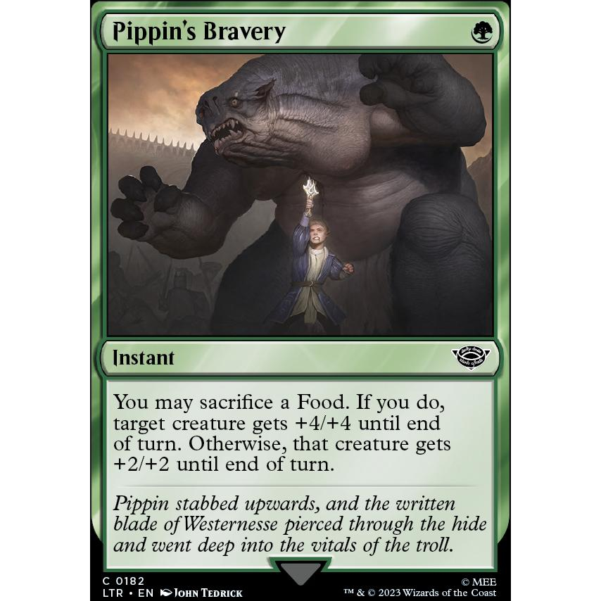 Pippin;s Bravery Common The Lord of the Rings LOTR Magic the Gathering ...
