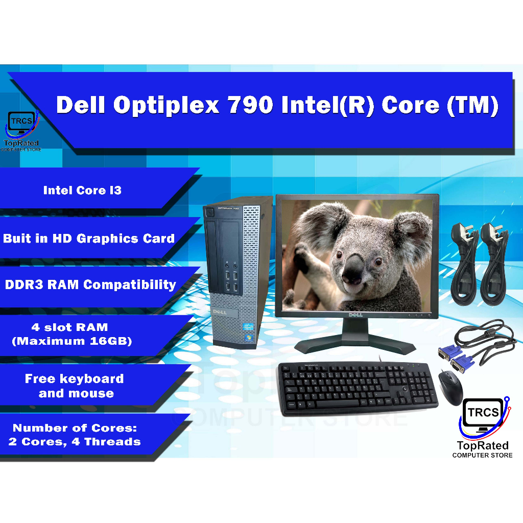 Desktop Computer Set Dell Optiplex 790 Intel Core i3 2nd Gen With LCD ...