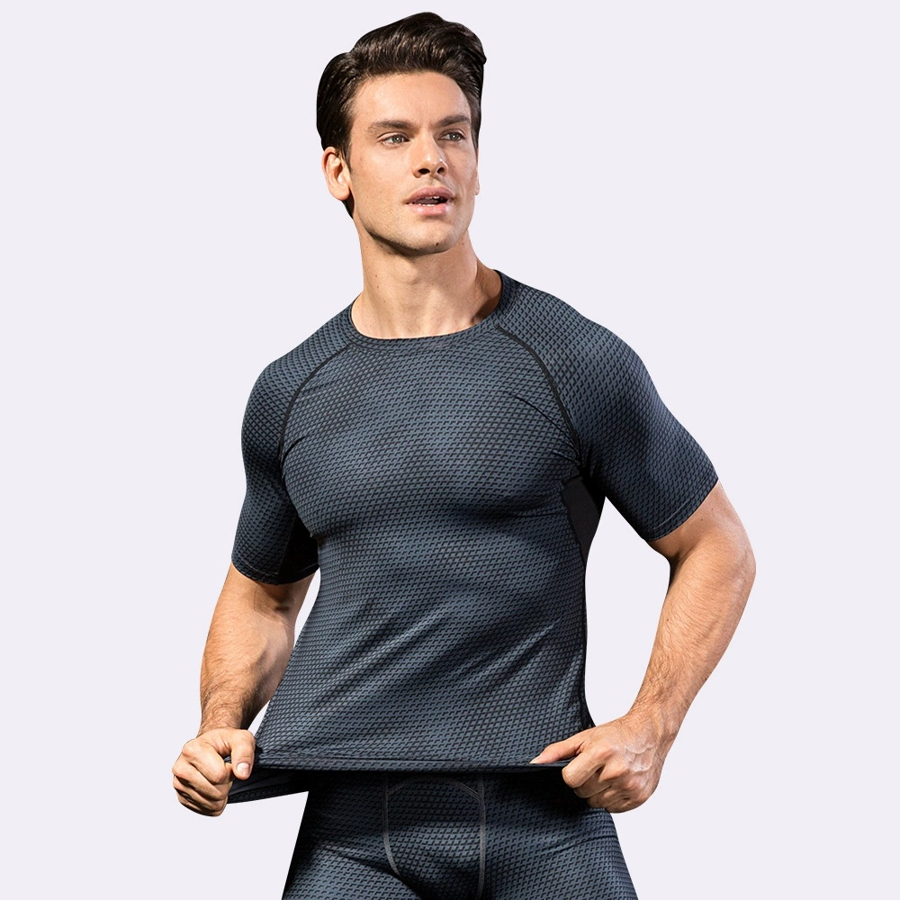 Enna Men Compression Fitness Short Sleeve Shirt Tights Basketball Gym ...