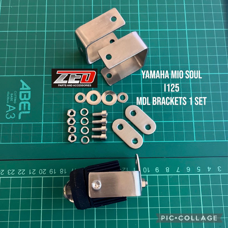 Yamaha Mio Soul i125 Mini Driving Light Bracket ZED LED Stainless Steel ...