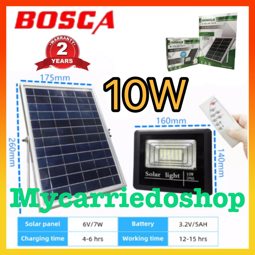 BOSCA 10W Heavy Duty Solar Led Outdoor Flood Light Street Lamp IP65 ...