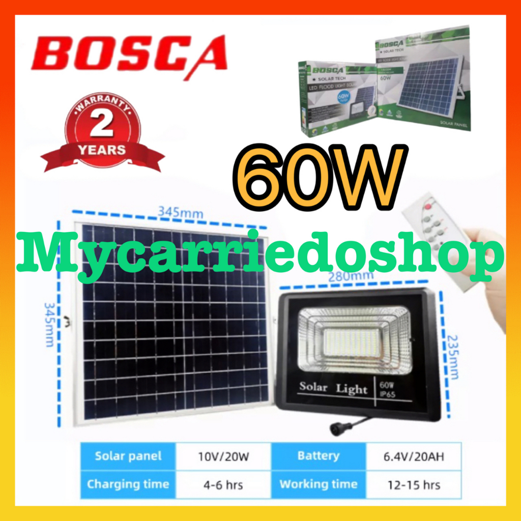 BOSCA 60W Heavy Duty Solar Led Outdoor Flood Light Street Lamp IP65 ...