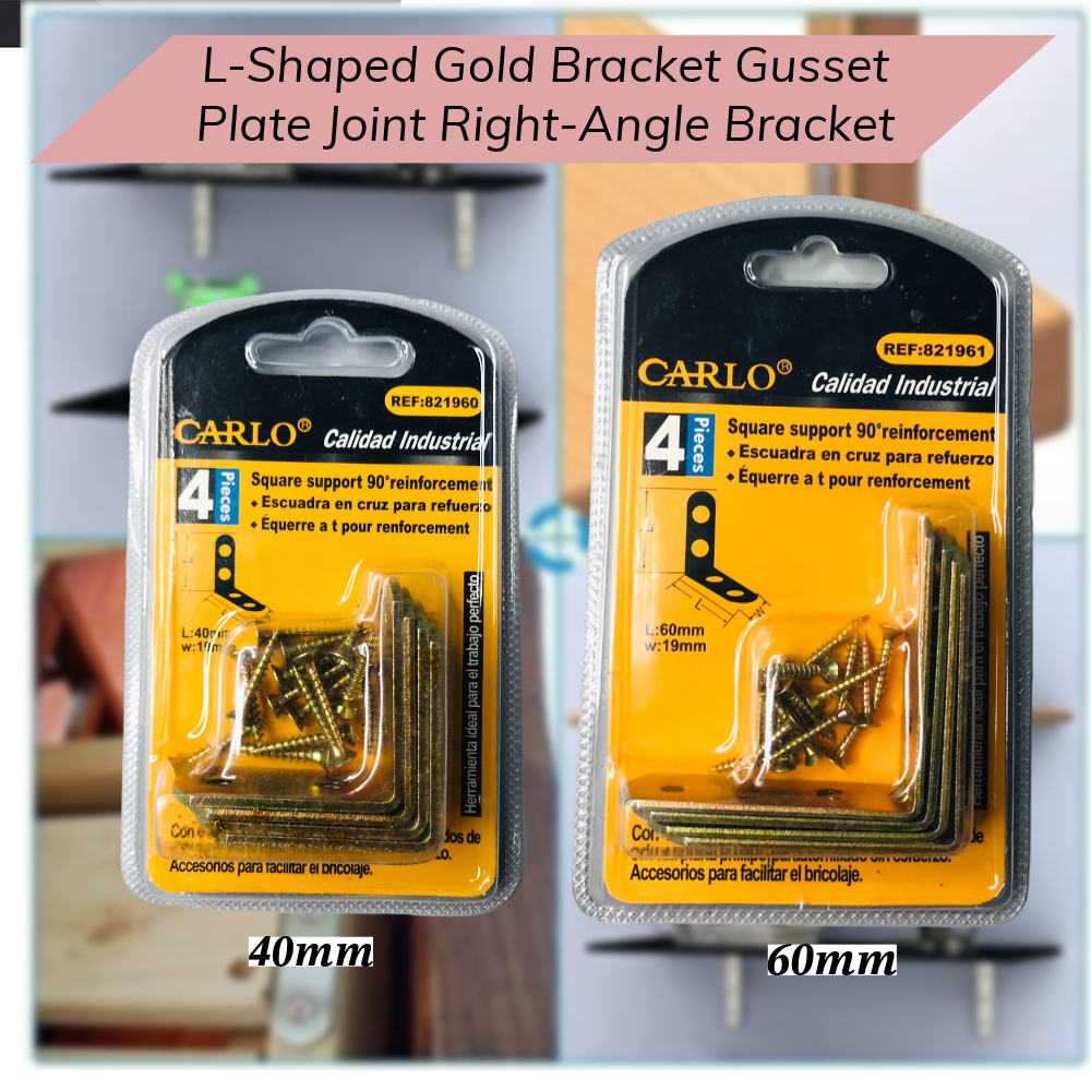 4pcs Metal corner brace L shape sturdy steel bracket for wood wall ...