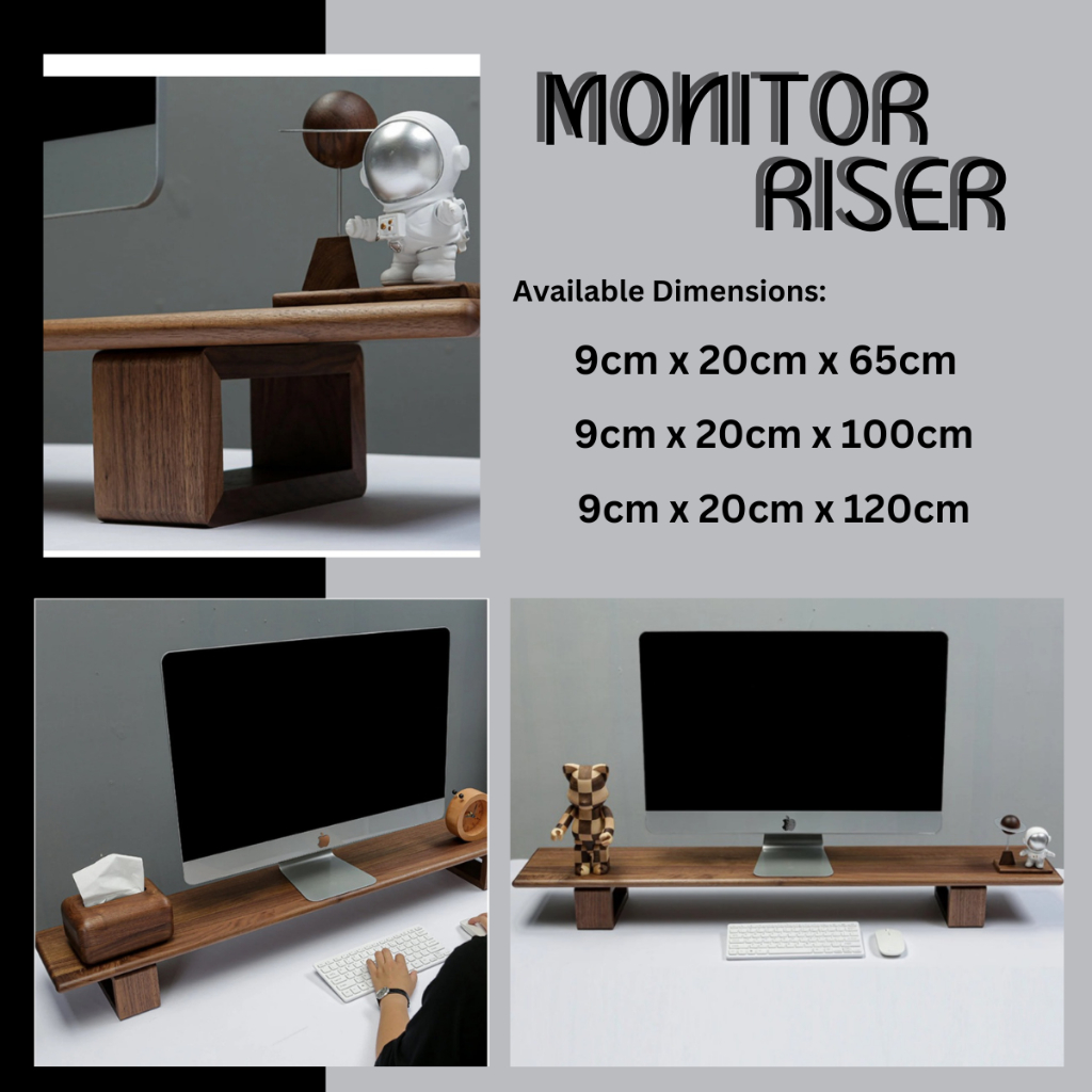 KHP Monitor Riser, Wooden Monitor Riser, Laptop Riser,Desktop Stand ...