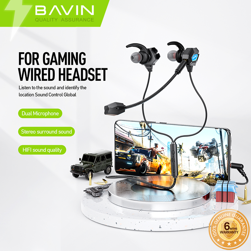 BAVIN HX863 For Gaming Wired Earphone Hifi Audio Stereo Sound Headset W ...