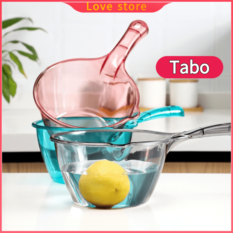 Multipurpose Shatter Proof Plastic Water Dipper Wash Basin Bucket Transparent Bath Ladle TABO ...