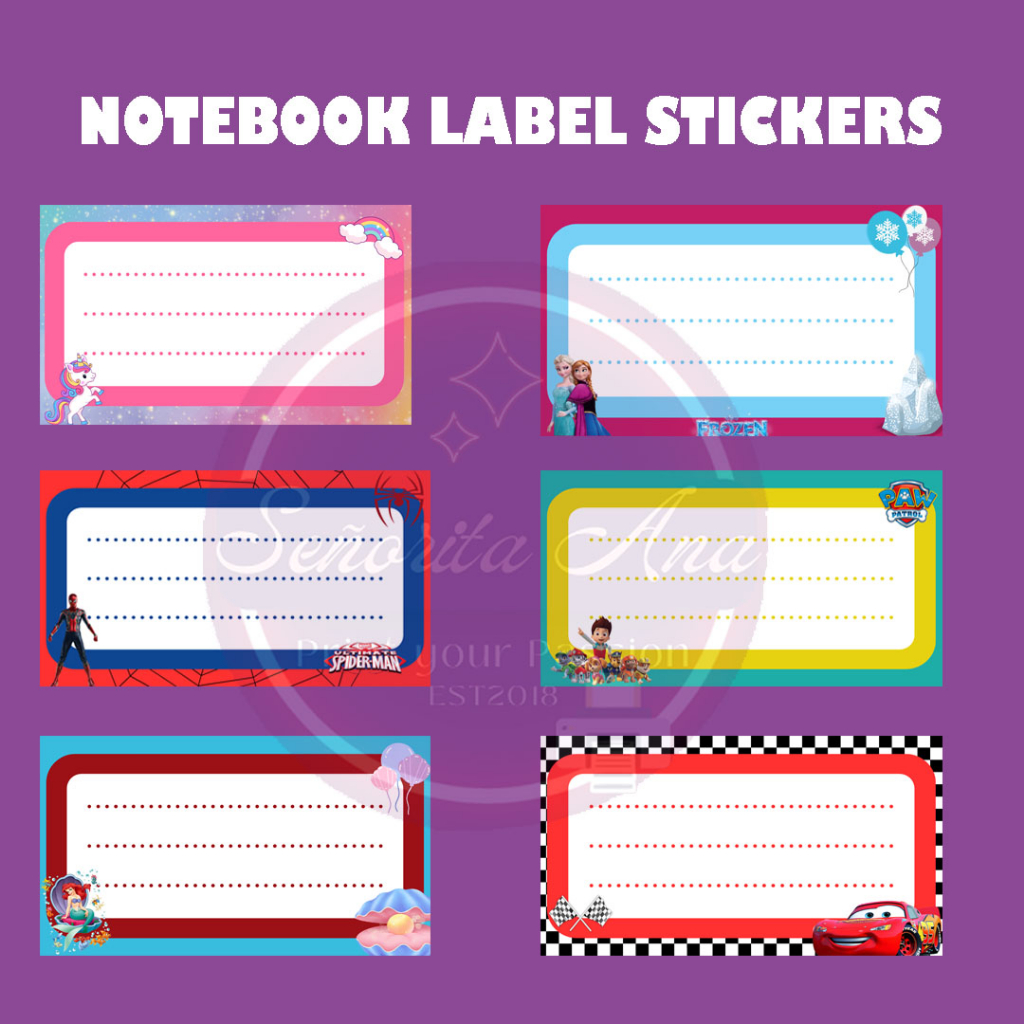 Name label sticker for notebook/books | Shopee Philippines