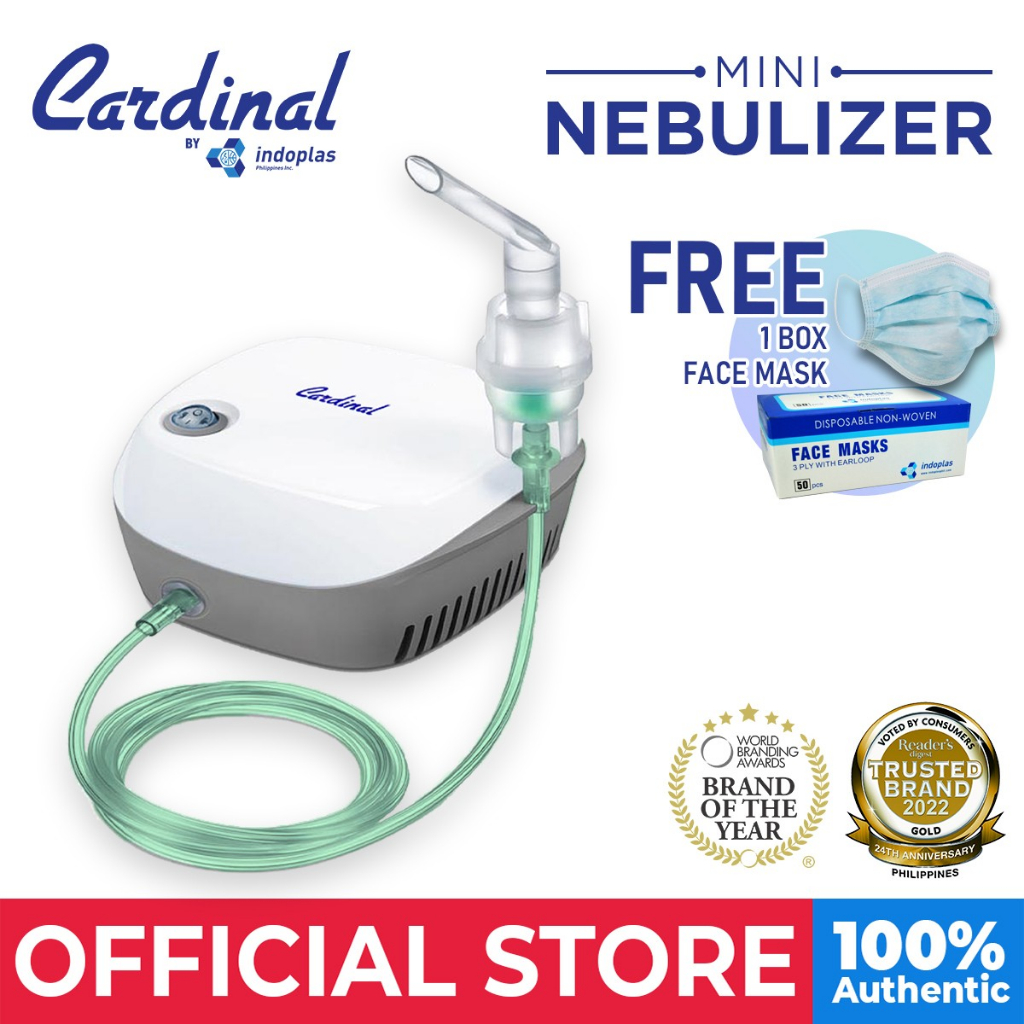 Indoplas Cardinal Mini Nebulizer with FREE 1 BOX OF FACE MASK | Shopee ...