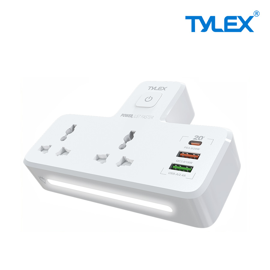 Tylex XE12 Universal Power 2 USB Socket with Lamp +1 Type-C PD Port 3 ...
