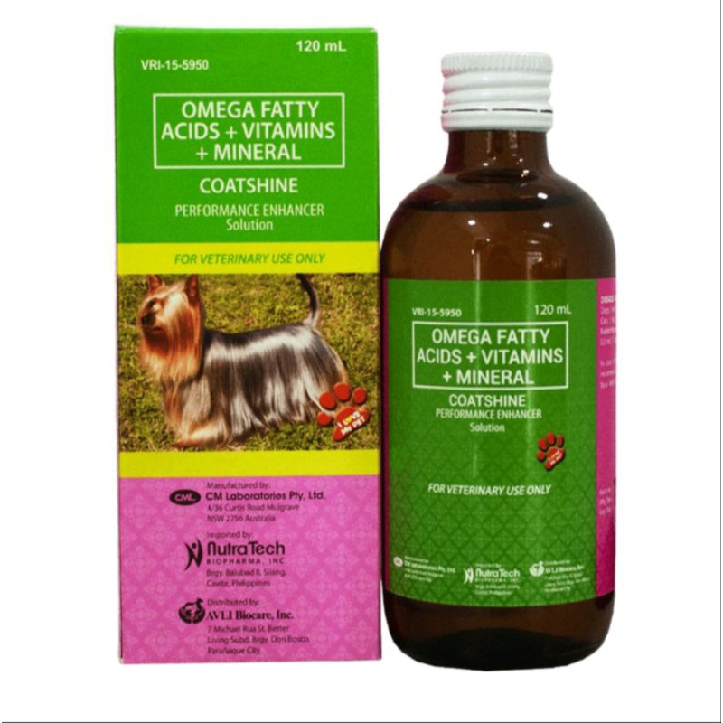 CoatShine Syrup 120ml Coat and Skin Vitamins Performance Enhancer with ...