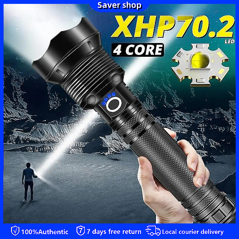 Waterproof Rechargeable LED Flashlight High Power 4 Core Super Bright ...