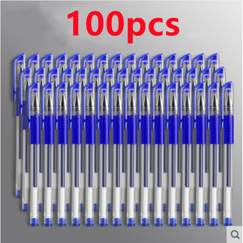 Wholesale 100pcs BallPen set Gel Pen Black Ink 0.5 mm sign pen ball pen ...