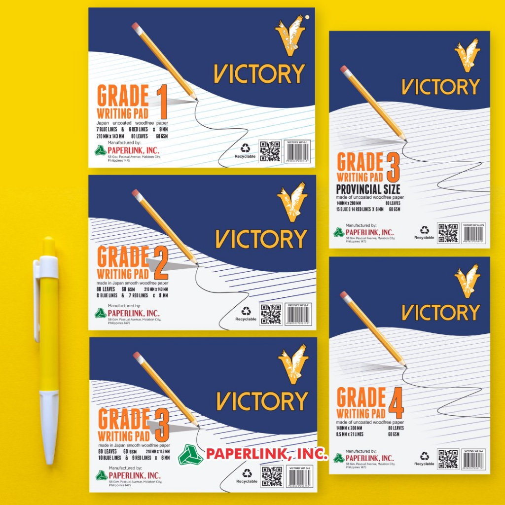 Victory Writing Pad (Grade 1/2/3/4 Grade 3 Provincial) 80leaves ...