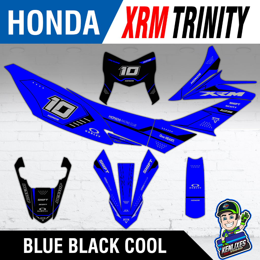 Honda XRM 125 Trinity Full Body Motorcycle Decals / Sticker (Black Cool ...