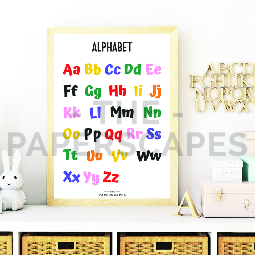 'ALPHABET' Educational Laminated Wall Poster for Kids and Toddlers A4 ...
