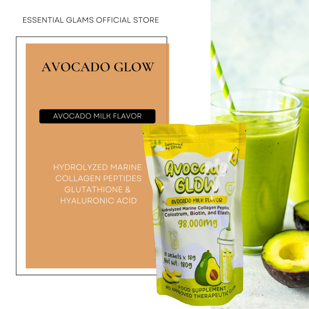 ORIGINAL AVOCADO GLOW HYDROLYZED MARINE COLLAGEN PEPTIDES GLUTATHIONE ...
