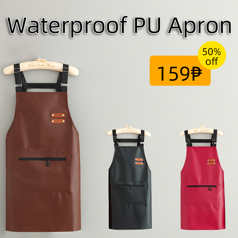 Waterproof Apron Korean for Cooking kitchenwares Black Apron With ...