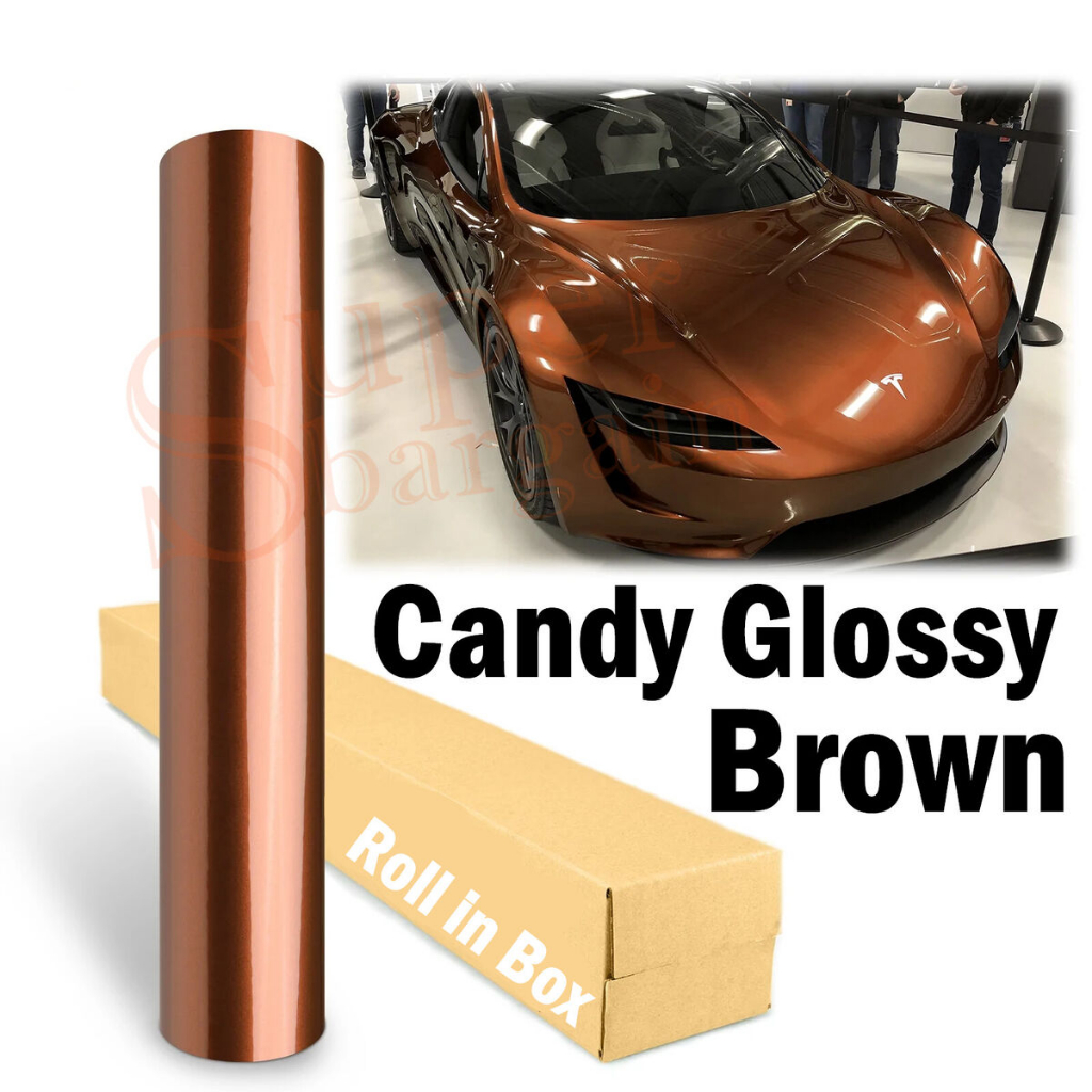 CANDY GLOSSY BROWN WRAP VINYL STICKER FOR CAR/MC[ HIGH QUALITY ...