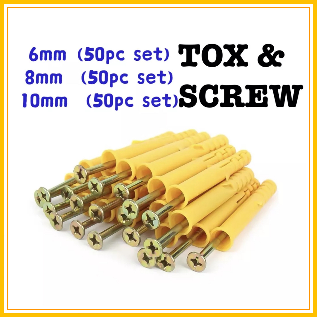 1SET/PACK Tox With screw size:(6#50set,8#50set,10#50set) | Shopee ...