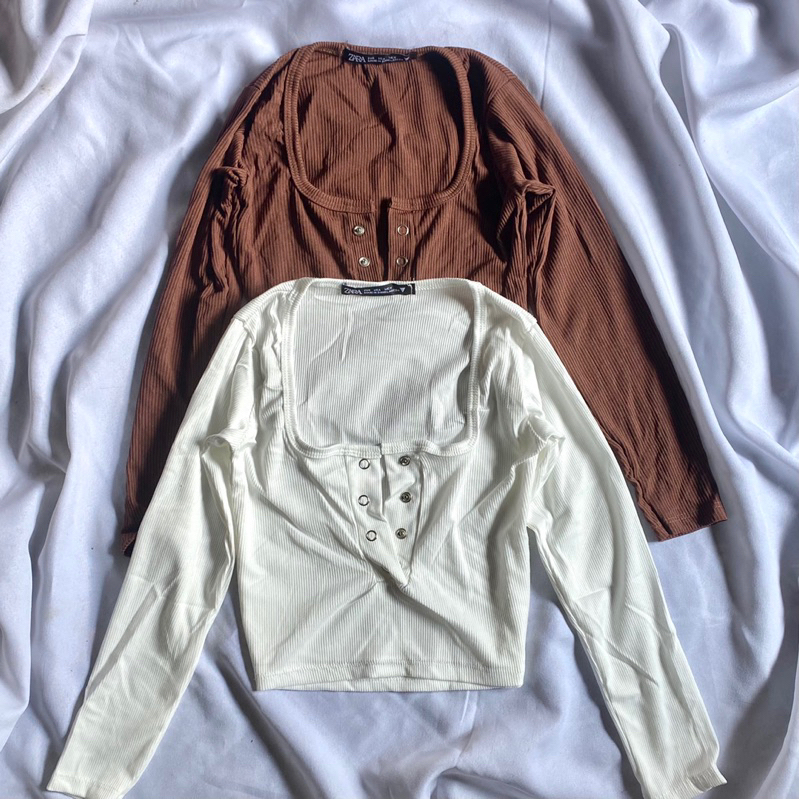 Snap Button Longsleeve Knitted Working Buttons | Shopee Philippines