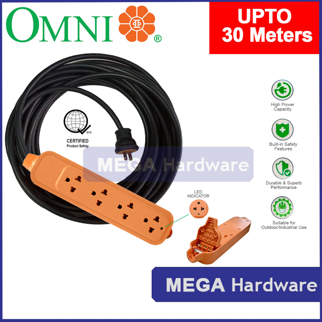 OMNI PRO Heavy Duty Surface Type Extension Outlet 30m 25m 20m 18m 15m 12m 10m 6m 3m | Shopee ...