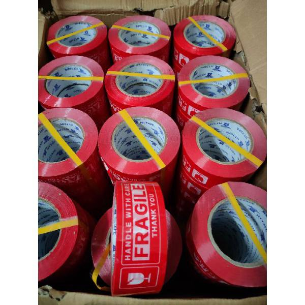 Fragile Red Packaging Tape 2x200meters PER BOX 72pcs | Shopee Philippines