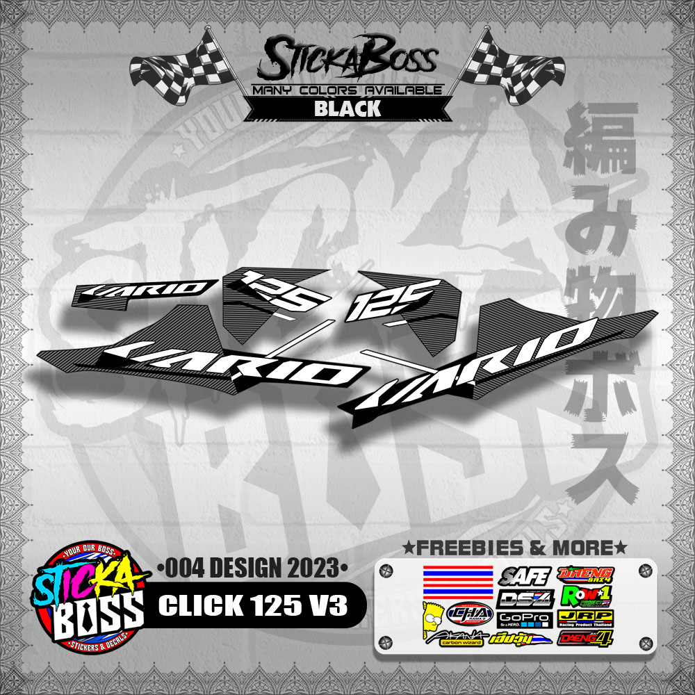 CLICK 125 V3 STOCK DECALS ( 004 DESIGN 2023 ) VARIO【WITH FREEBIES ...
