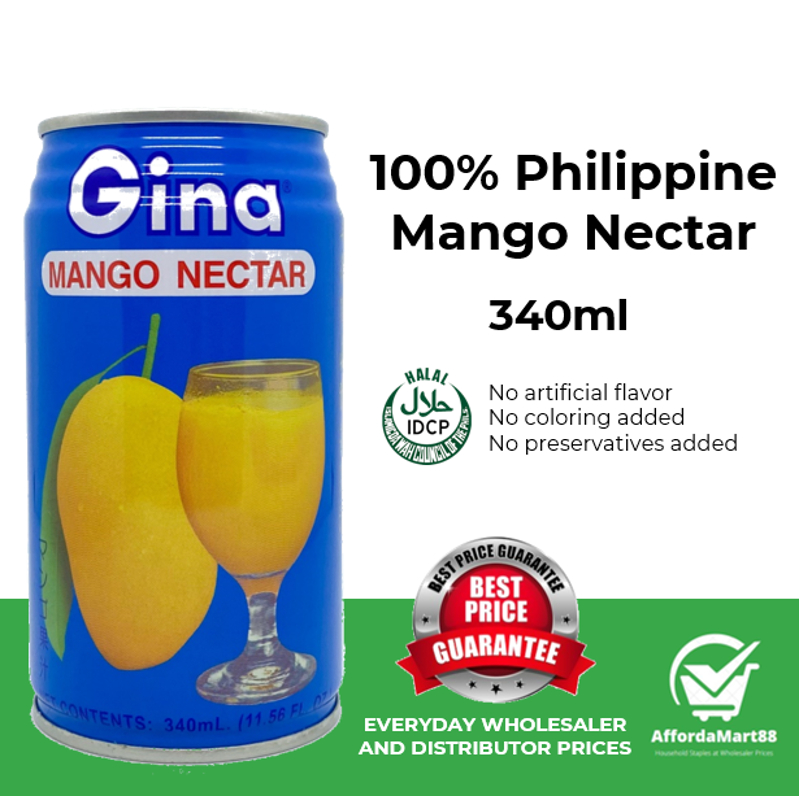 Gina Mango Nectar Juice 340mL (1 Can) | Shopee Philippines