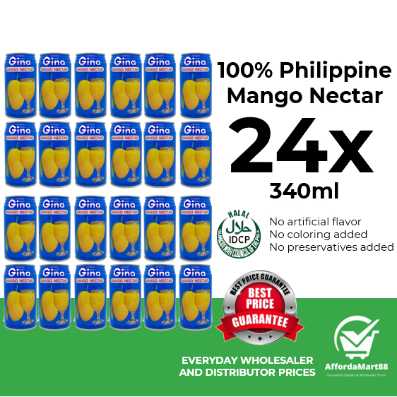 24x Gina Mango Nectar Juice 340mL (24 Cans) | Shopee Philippines