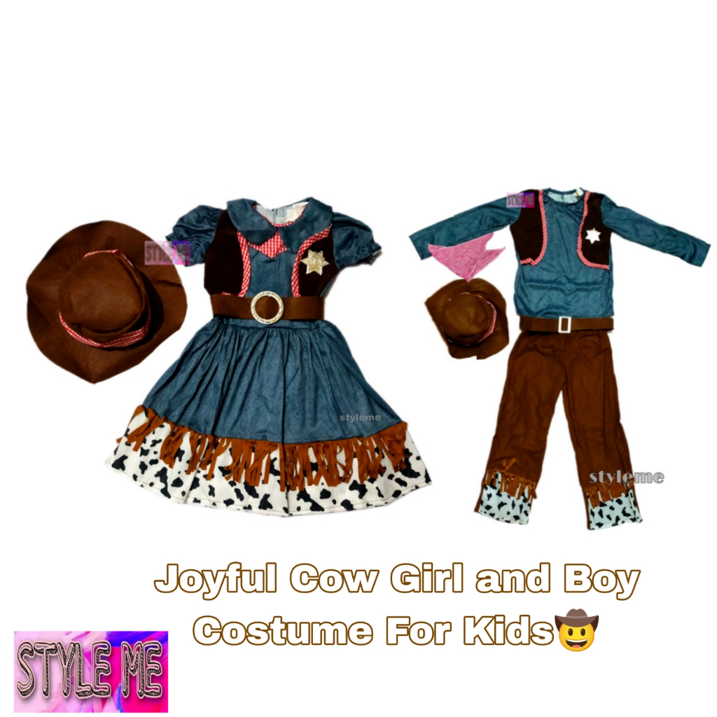 Joyful Cow Girl and Boy Occupational Costume Cosplay Role play For Kids ...