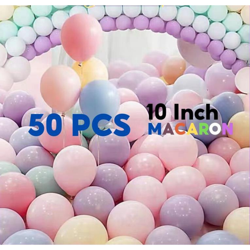 10 Inches 10/20/50 PCS Pastel Macaron Latex Balloons Birthday Wedding ...