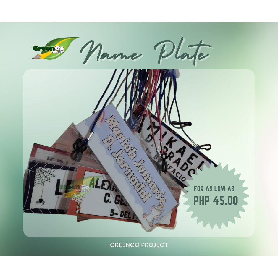PERSONALIZED NAME TAG/ NAME PLATE (LAMINATED & WATERPROOF) | Shopee ...