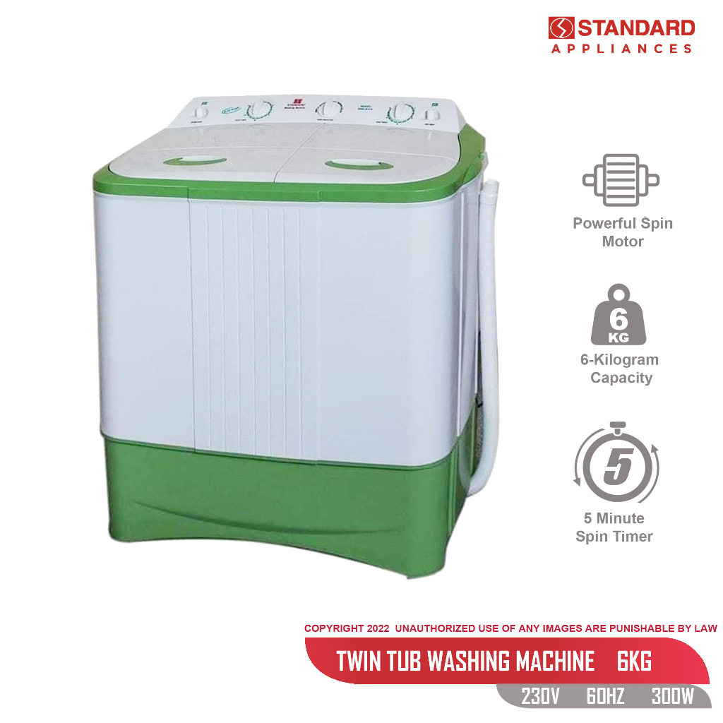 Standard Twin Tub Washing Machine SWD-6.0A | Shopee Philippines
