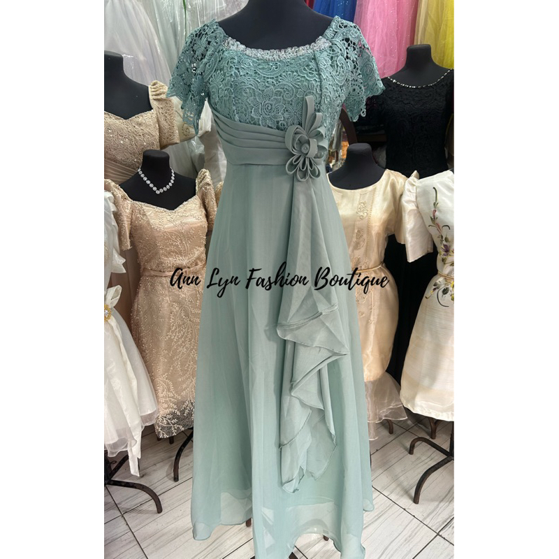 Long Gown Prada Lace LAWIT Design for Mother of the Bride and Principal ...