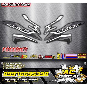 HONDA CLICK V3 STOCK DECALS STICKER WITH FREEBIES | Shopee Philippines