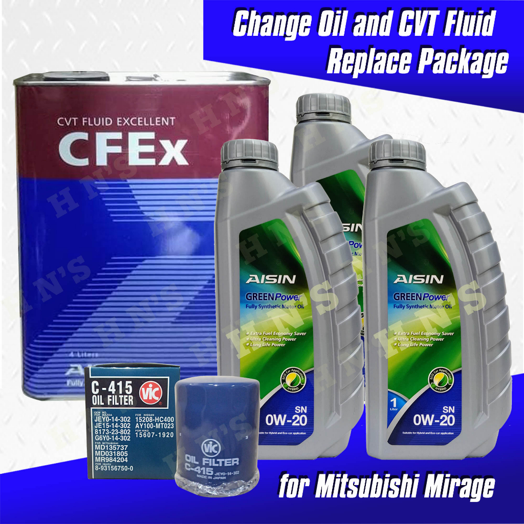 AISIN 0W-20 Oil Change + CVT-J4 Package for Mitsubishi Mirage | Shopee ...