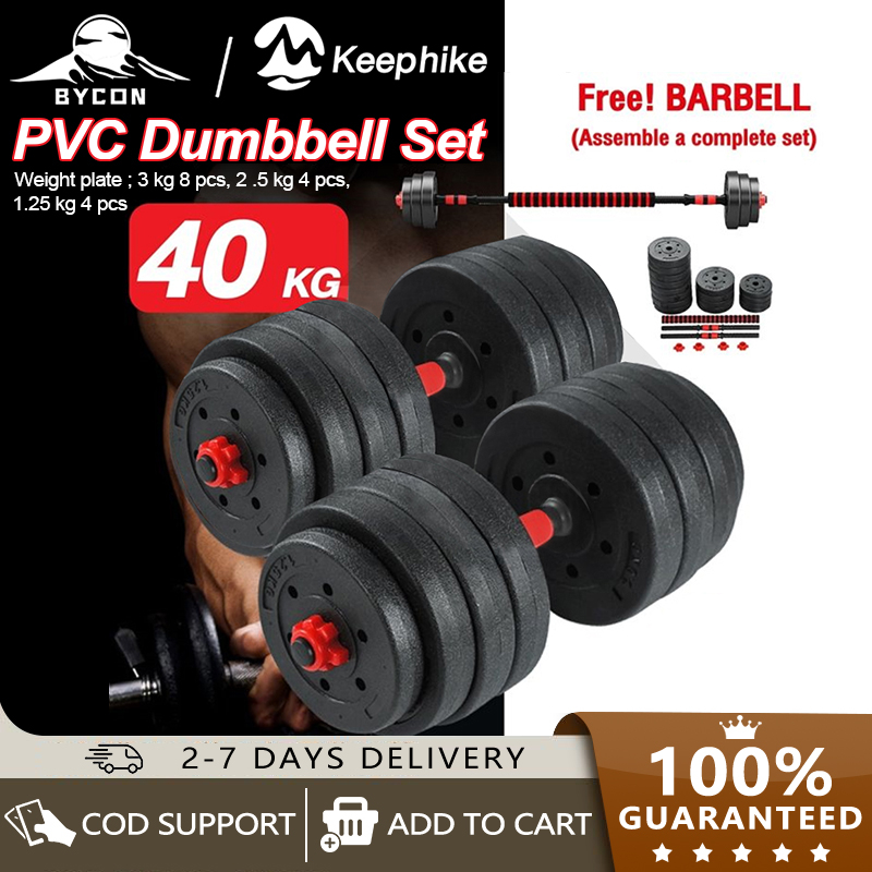 Dumbbells Set Pair Detachable 5/10/15/20/30/40KG Dumbbell Set PVC Gym ...
