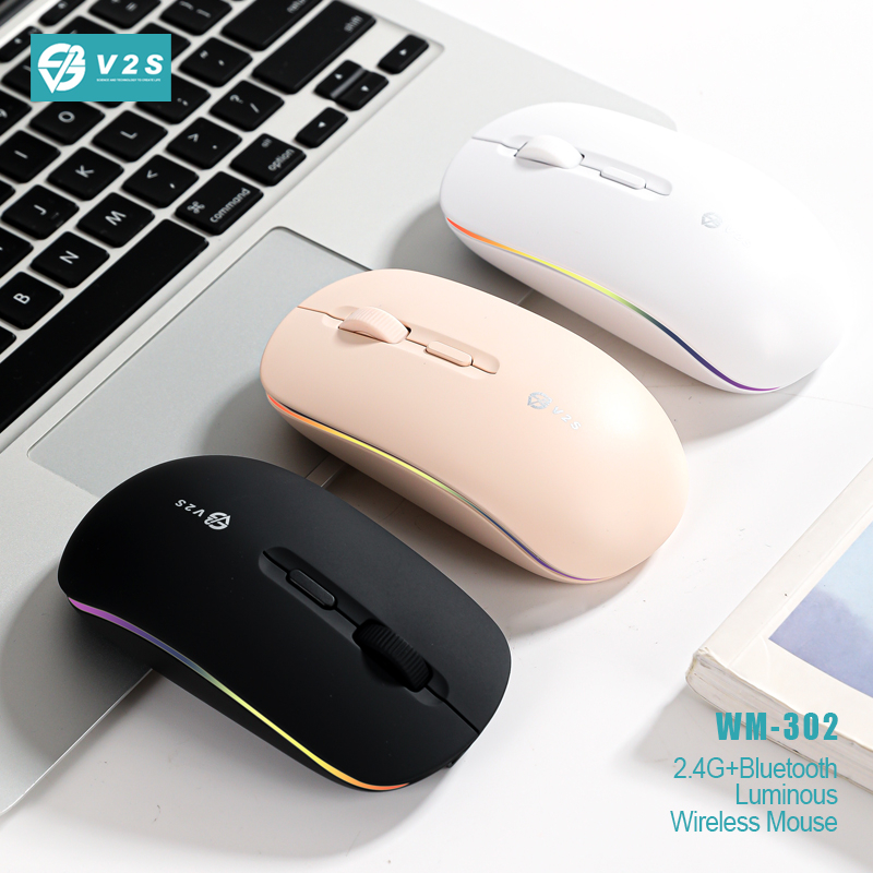 V2S WM302 Rechargeable 2in1 Wireless USB Receiver And Bluetooth Mouse ...
