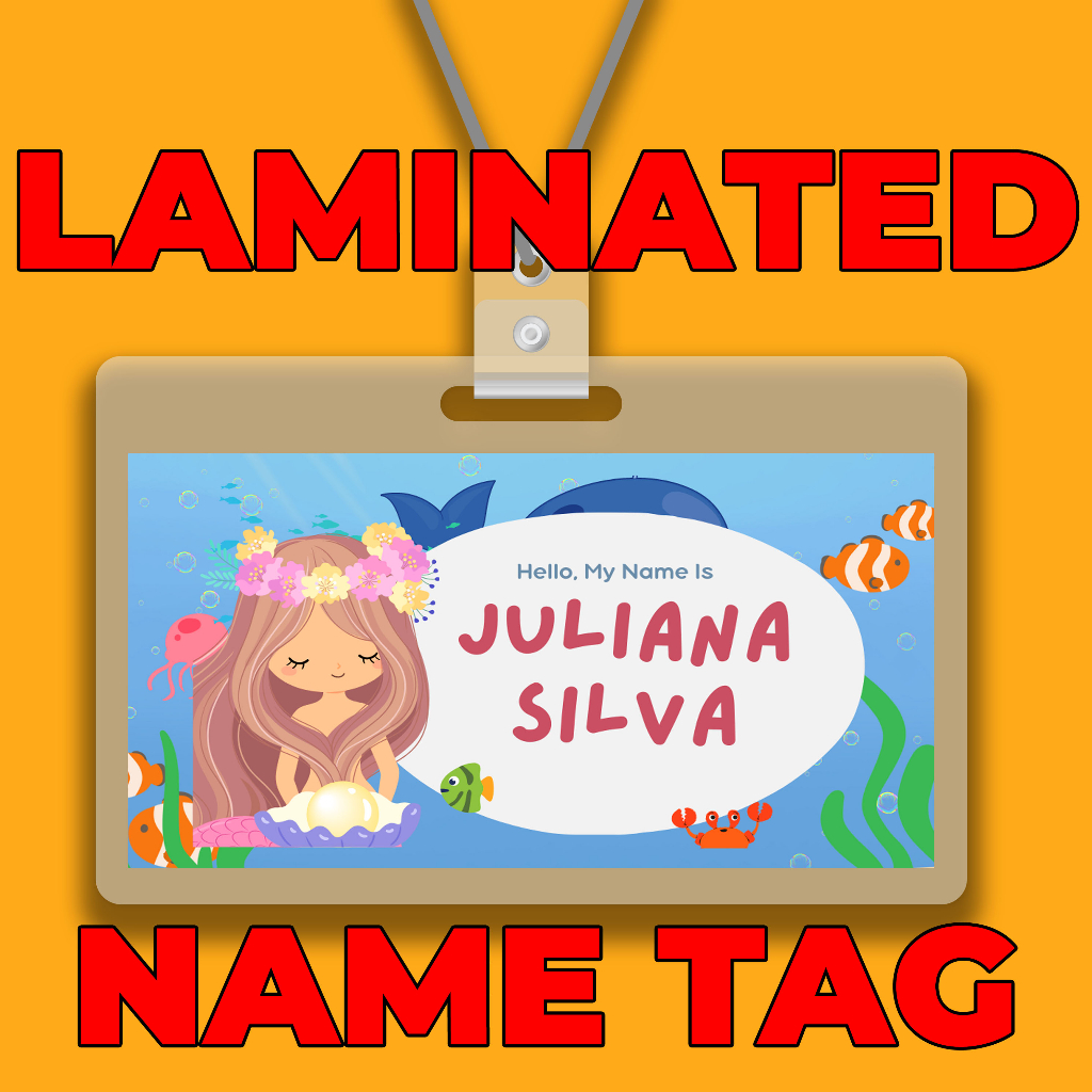 NAME TAG Laminated for school personalized for kids nametag colorful ...