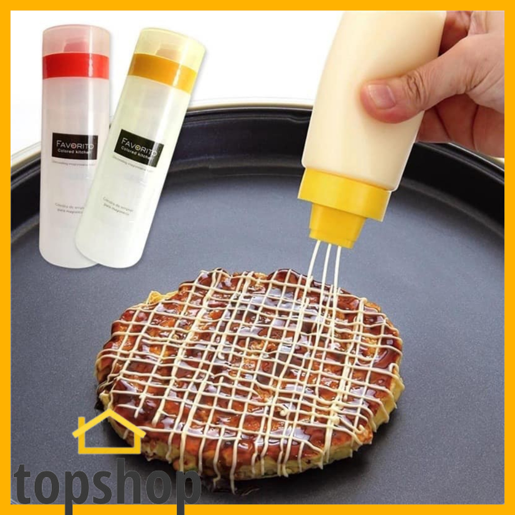 TOPSHOP 4 Holes Plastic Condiment Dispenser for Ketchup Mayo Mustard ...