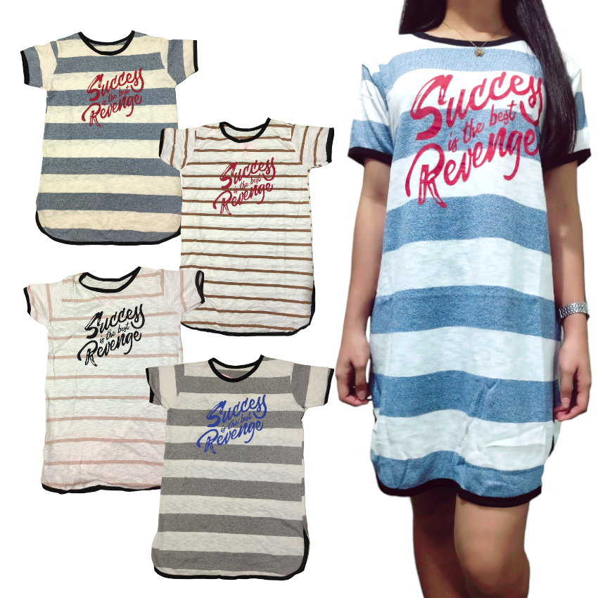 Lettering Printed Design Dress Girls Basic Style And Stretchable Cotton ...