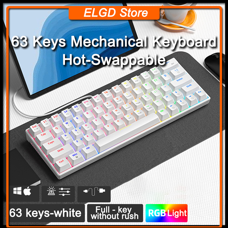 ZIFRIEND ZA646 60% Hot Swappable Gaming Mechanical Keyboard Blue/Red ...