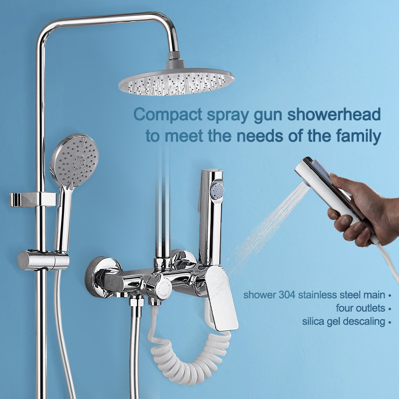 ANNIE Black-gold Stainless Steel Hot and Cold 4in1 Shower Set With ...