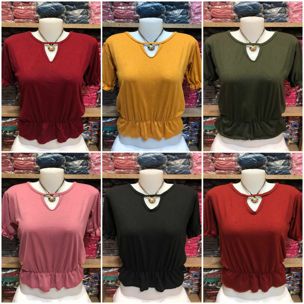 Abby Basic Plain Ruffled Tops for women | Shopee Philippines